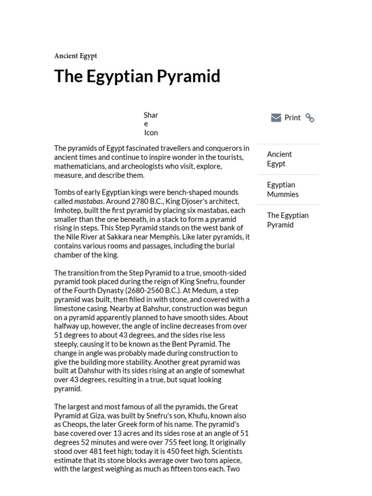 Egyptian Pyramid History and Projects | PDF | Egyptian Pyramids ...