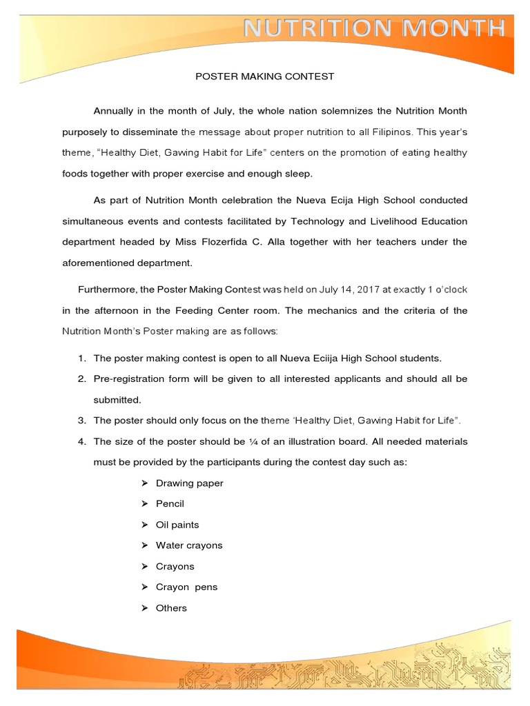 Poster Making 1 | PDF | Nutrition | Diet & Nutrition