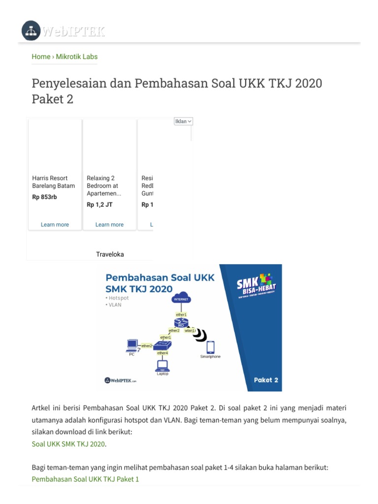 Penyelesaian Dan Pembahasan Soal UKK TKJ 2020 Paket 2 PDF | PDF