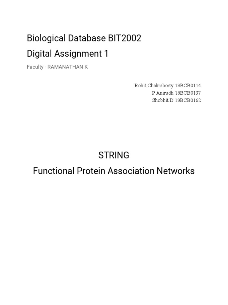 String Database | PDF | Protein–Protein Interaction | Proteins