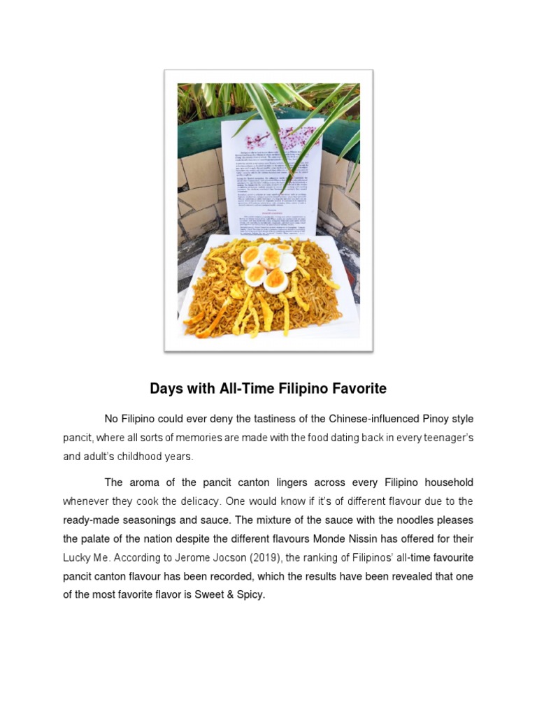 CNF FOOD ESSAY Draft | PDF