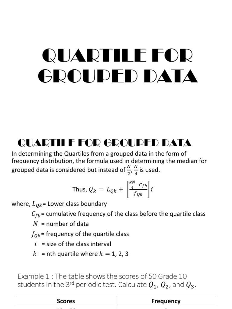Quartile For Grouped Data | PDF