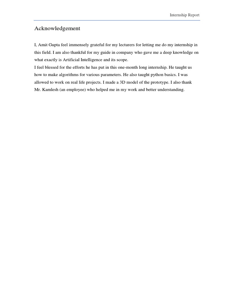 Internship Report ML | PDF