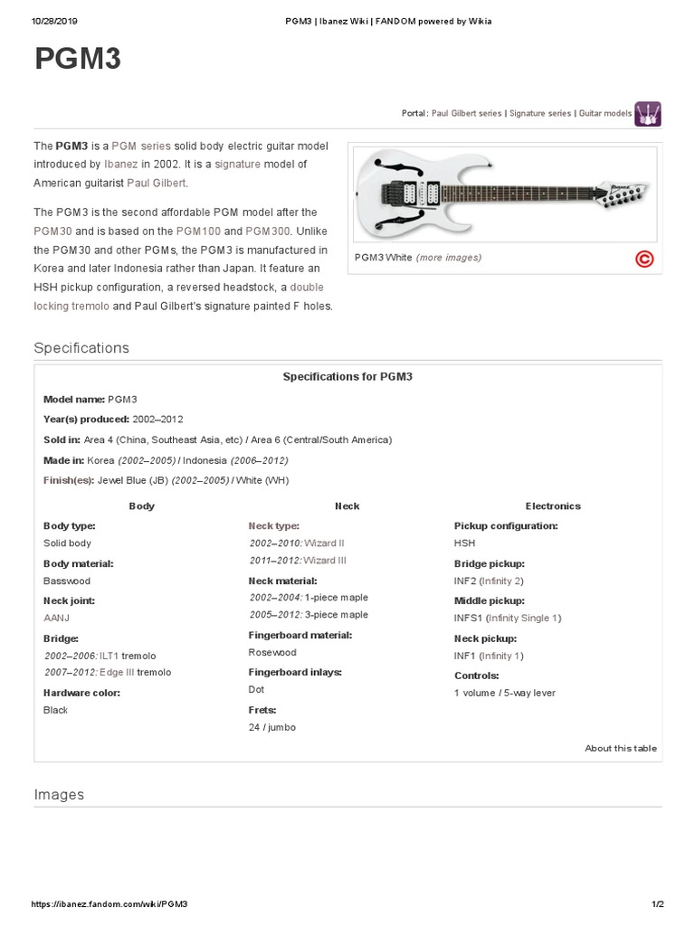 PGM3 - Ibanez Wiki - FANDOM Powered by Wikia | PDF