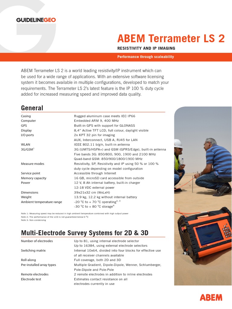 ABEM Terrameter LS 2 - TechSpec - FINAL PDF | PDF | Technology & Engineering