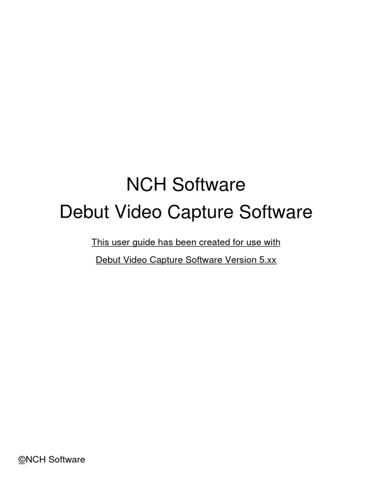 NCH Debut Manual | PDF