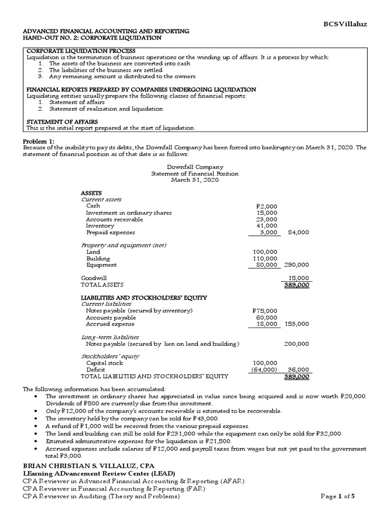 2 Corporate Liquidation | PDF