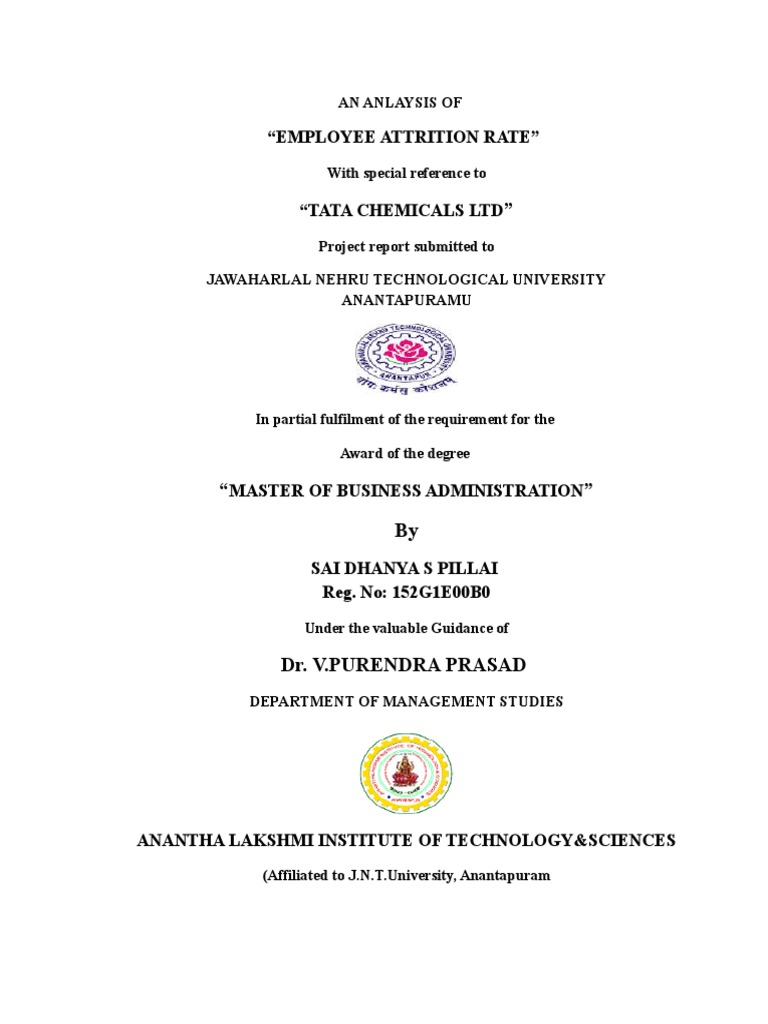 Attrition-project@TATA CHEMICALS LIMITED | PDF