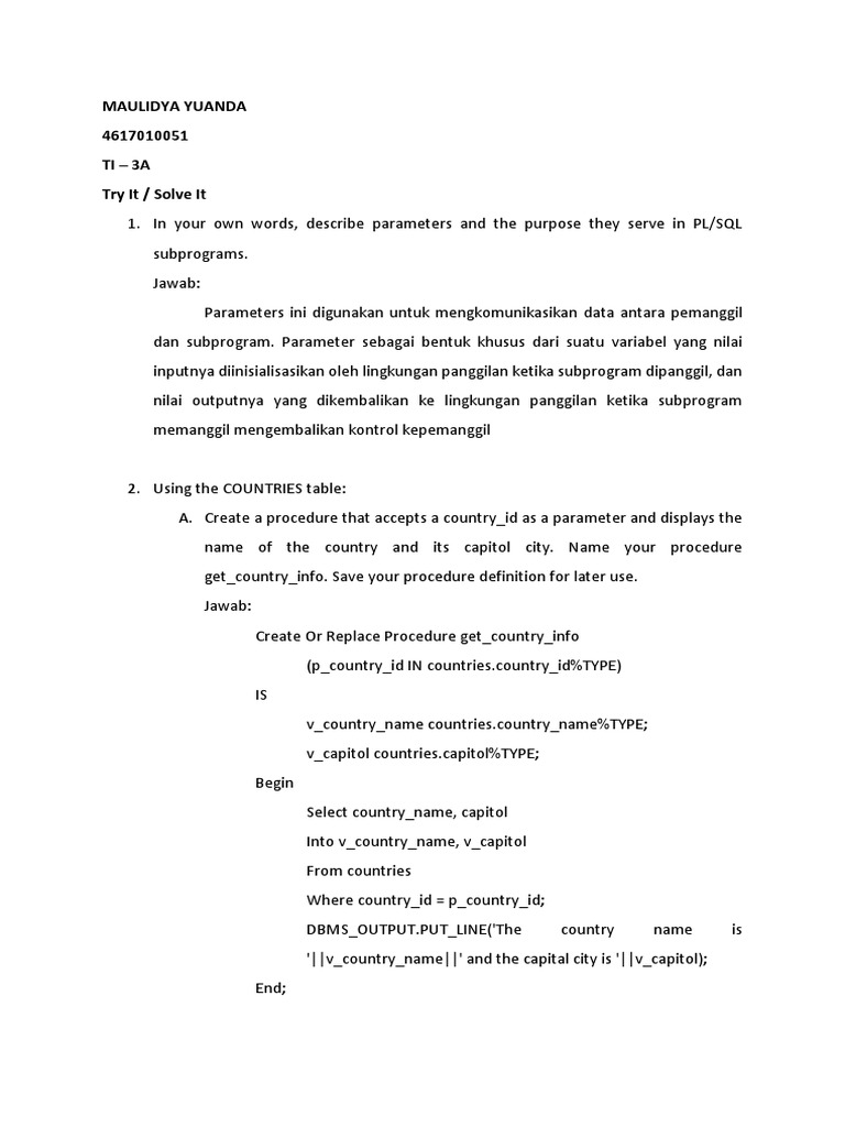 PLSQL - 8.2 - Maulidya Yunanda | PDF