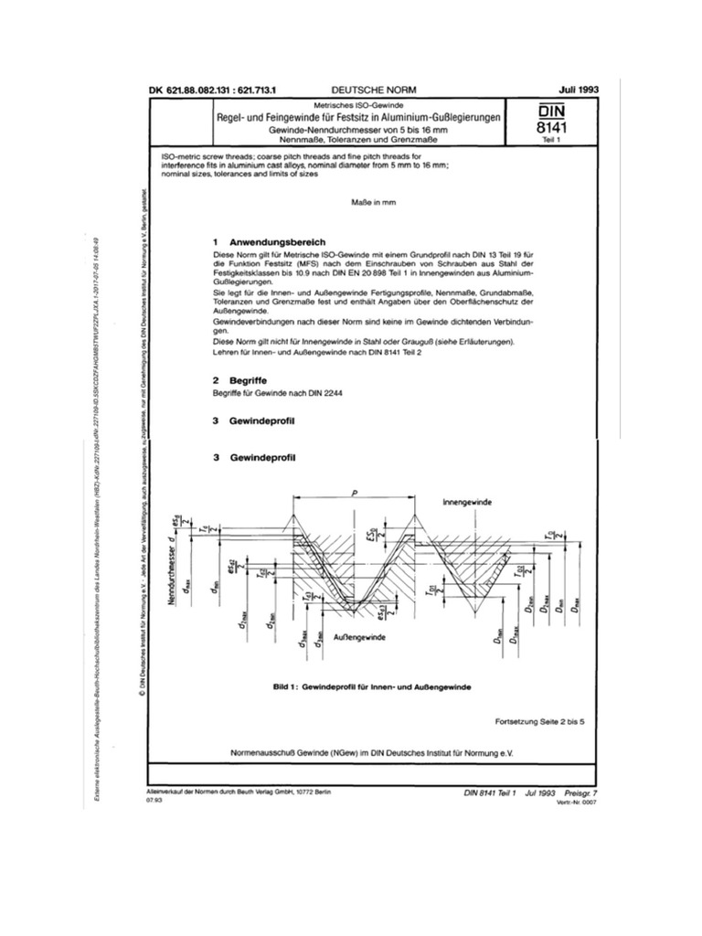 Din 8141-1 PDF | PDF