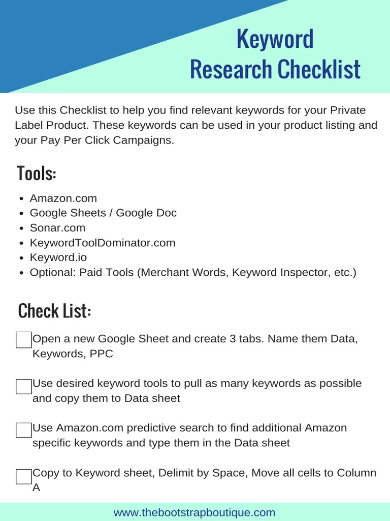 Keyword Research Checklist | PDF