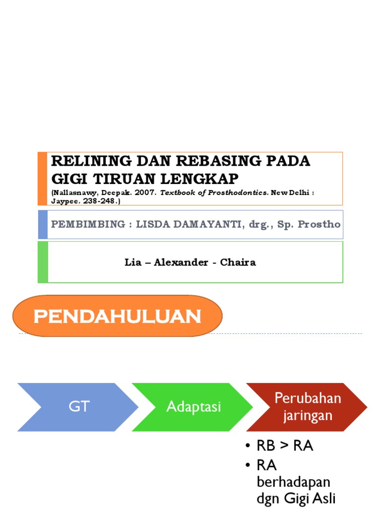 Relining Dan Rebasing Pada Gigi Tiruan Lengkap | PDF