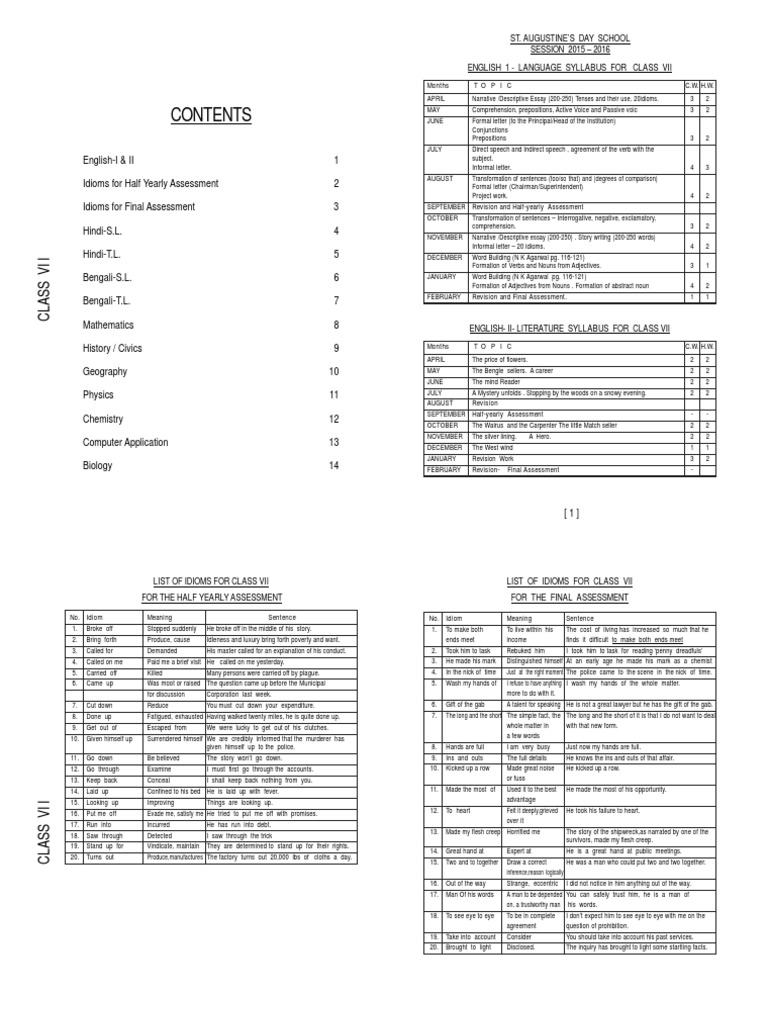 Syllabus CL VII PDF | PDF