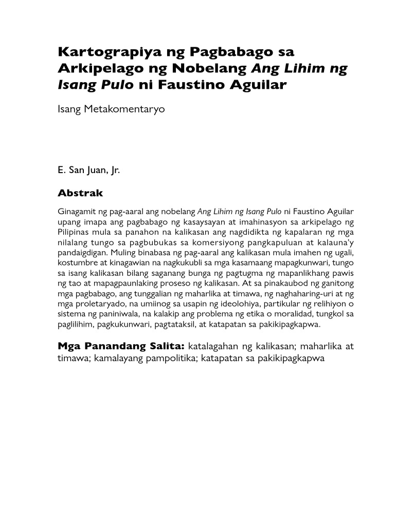 ANG LIHIM NG ISANG PULO Nobela Ni Fausti | PDF