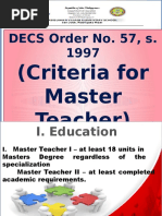 Criteria For Ranking Master Teacher in DepEd | PDF | Teachers ...