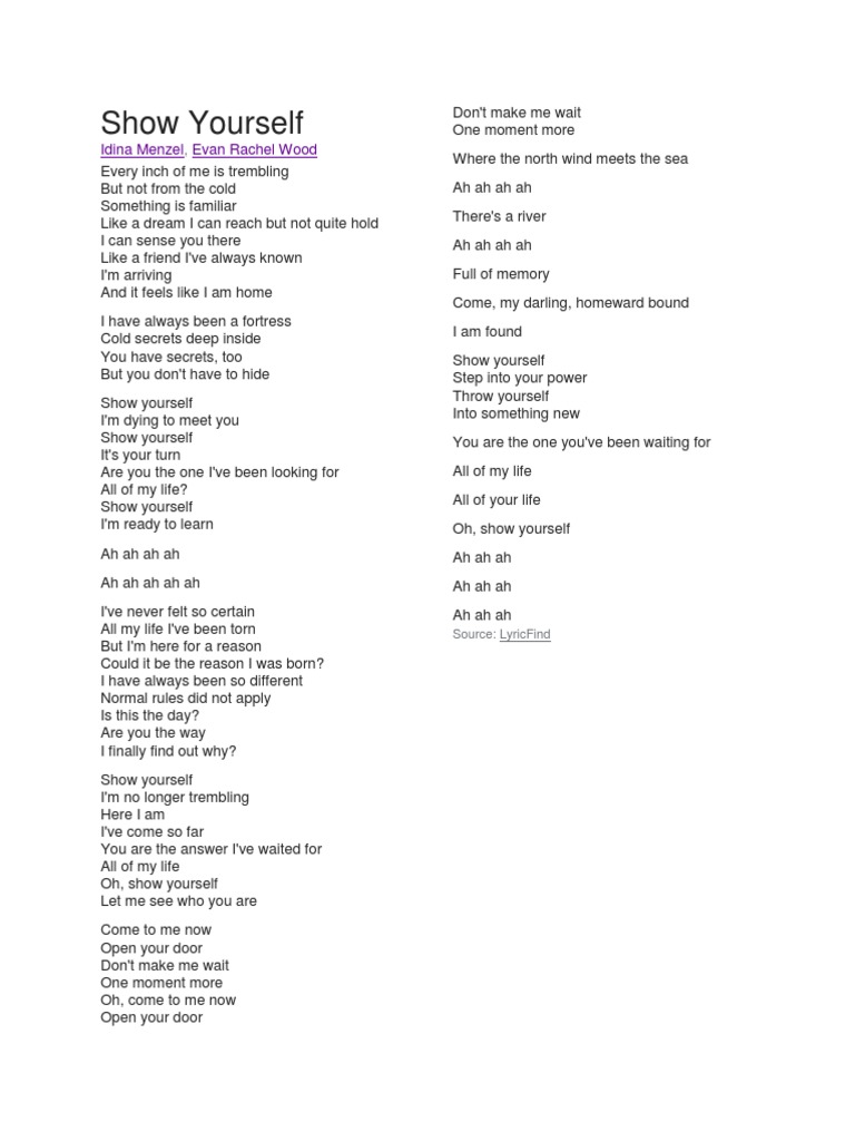 Show Yourself Lyrics | PDF