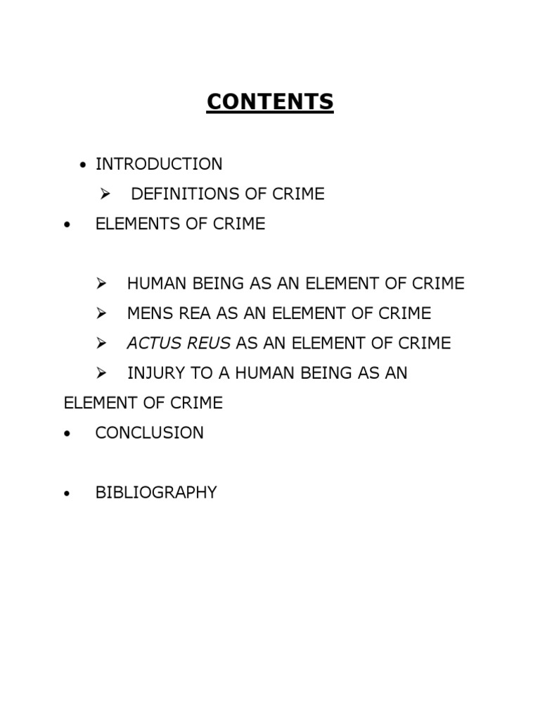 Elements of Crime Explained | PDF | Social Science
