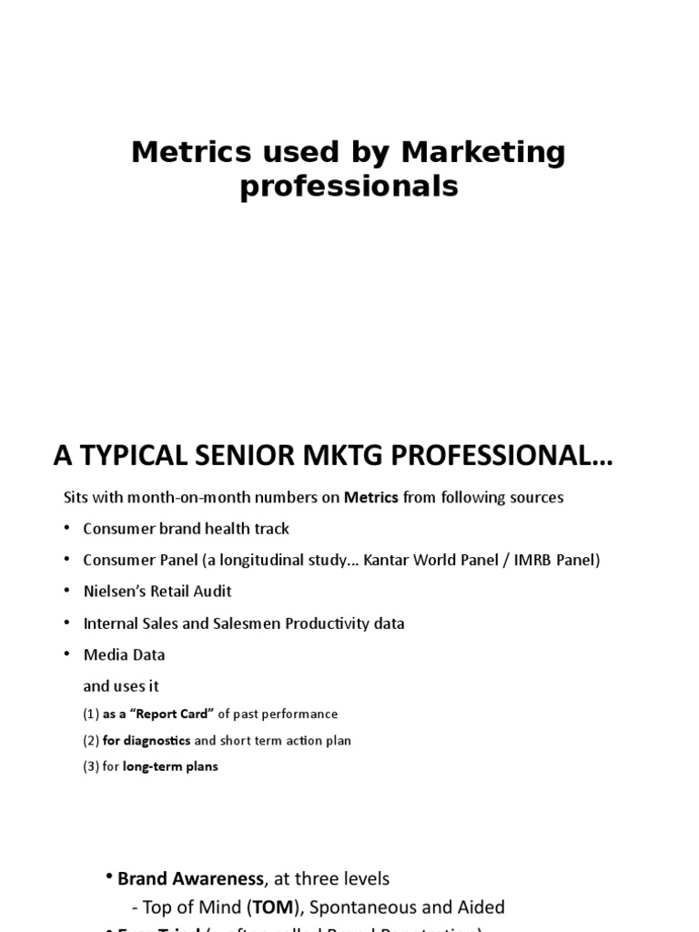 Key Marketing Metrics and How They Are Measured | PDF