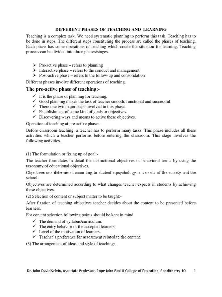 Phases-Of Teaching-2020 | PDF | Wellness