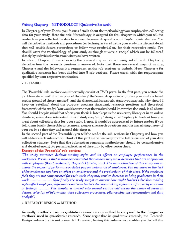 Writing Chapter 3 | PDF