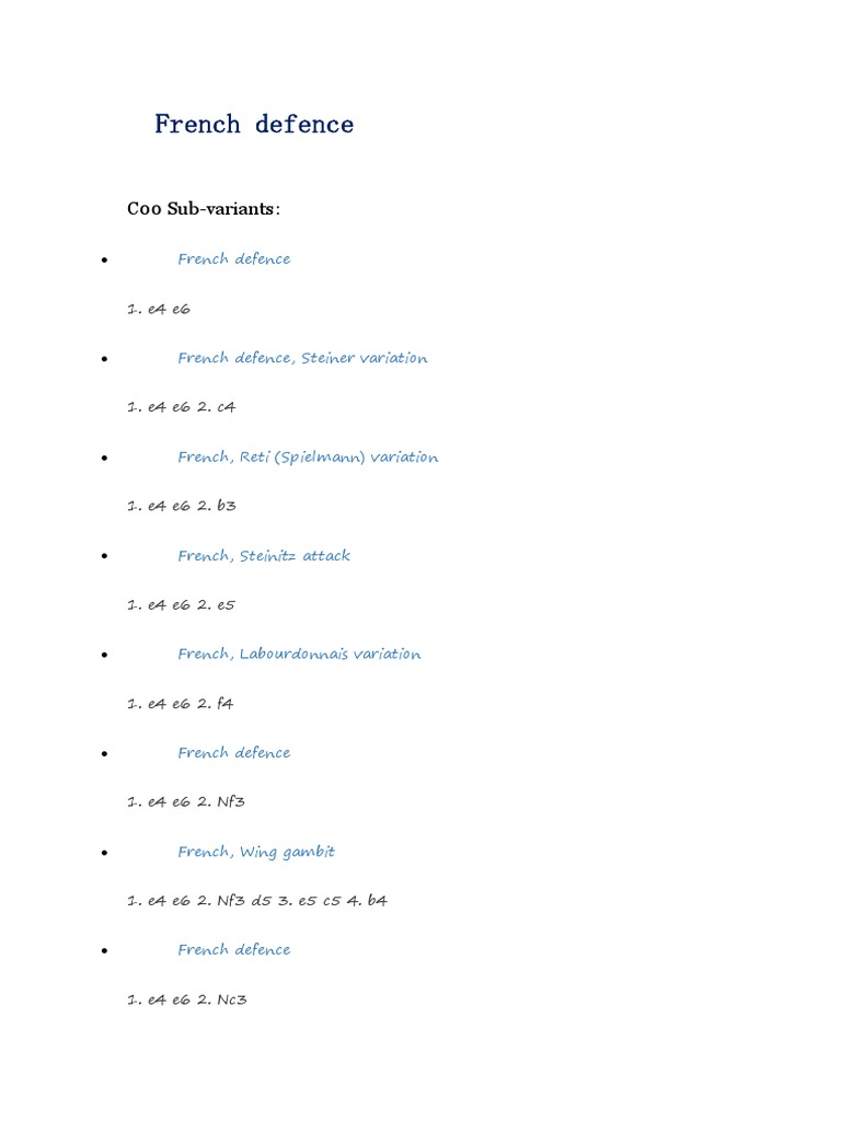 French Defence | PDF