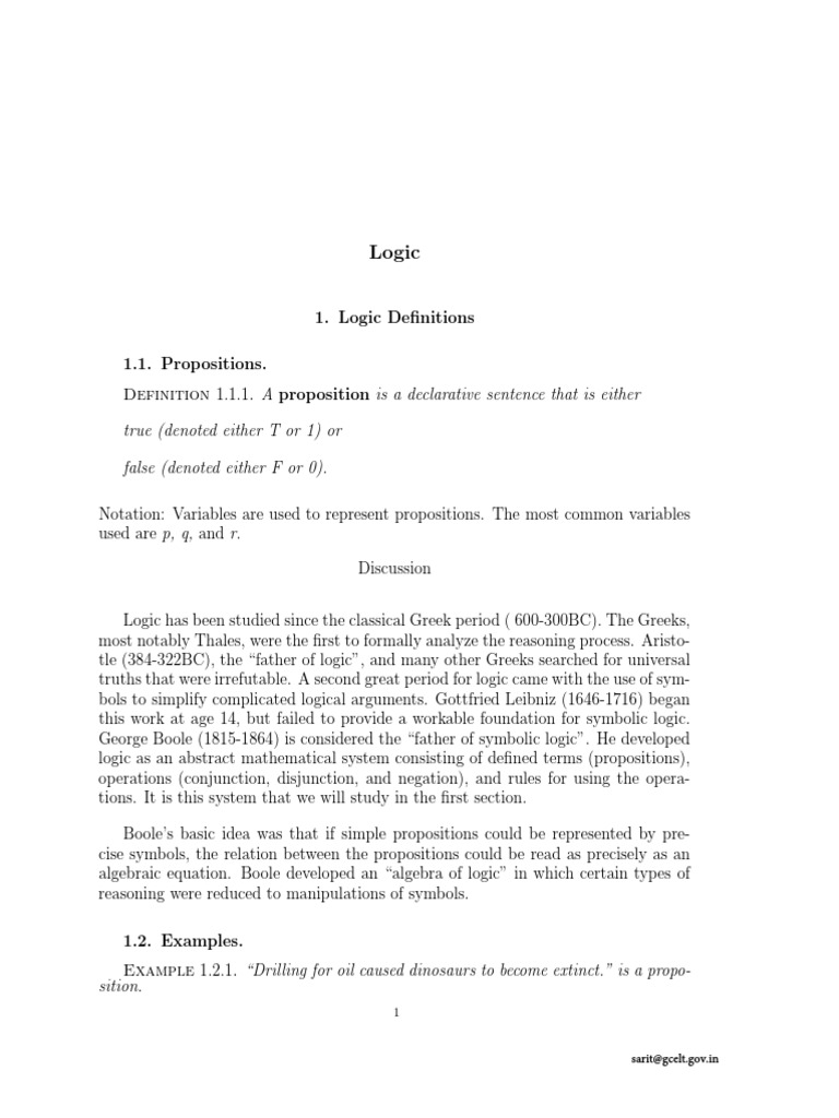 Logic Notes | PDF