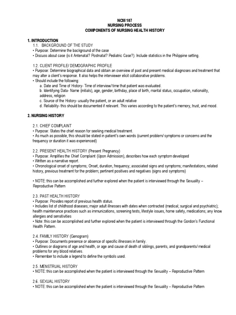 NCM 107 NCM 109 Case Study Format | PDF
