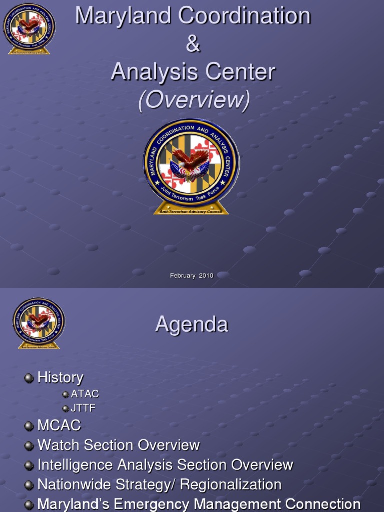 An Overview of the Maryland Coordination and Analysis Center: Its ...