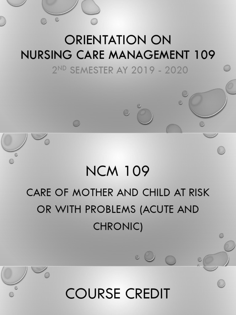 NCM 109 Rle Orientation | PDF