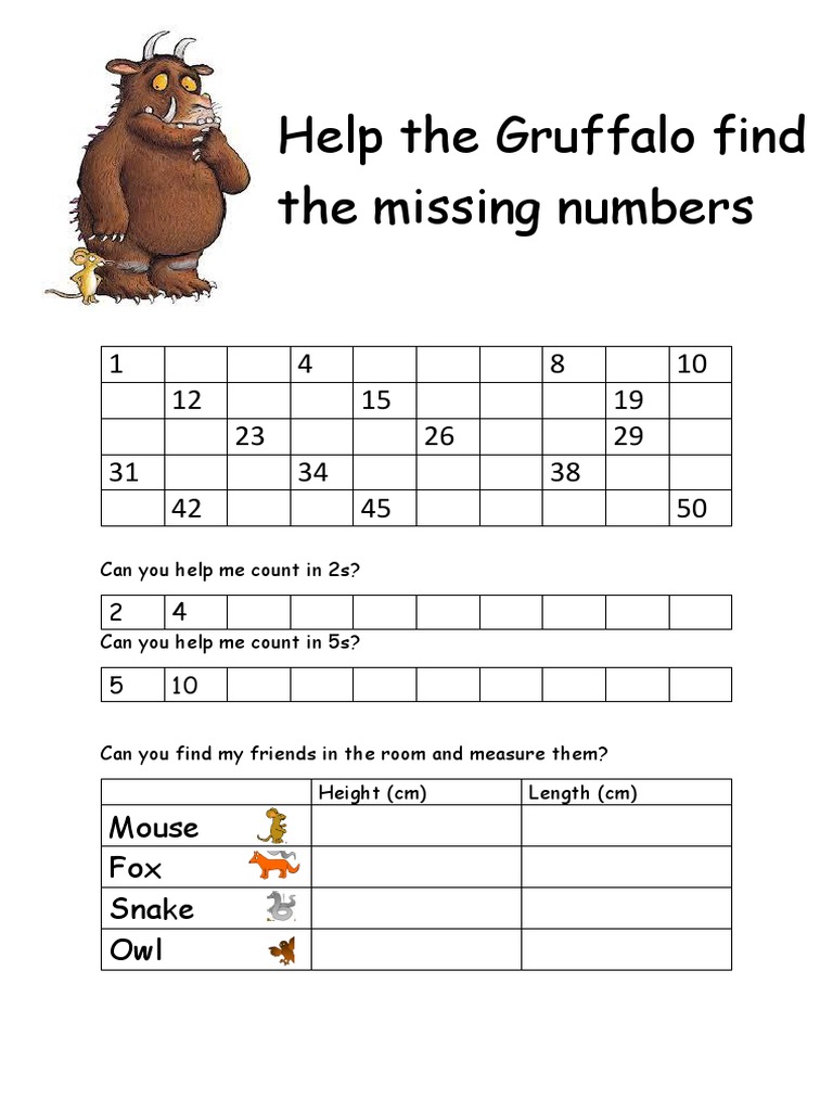 GruffaloMathsActivity PDF | PDF
