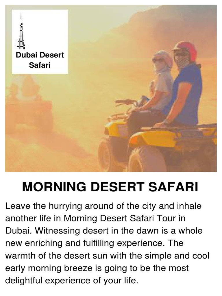 Morning Desert Safari Package in Dubai | PDF | Cooking, Food & Wine