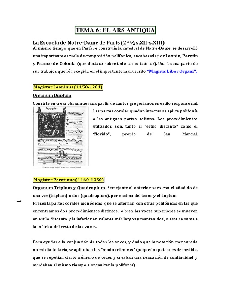 Tema 6 El Ars Antiqua | PDF