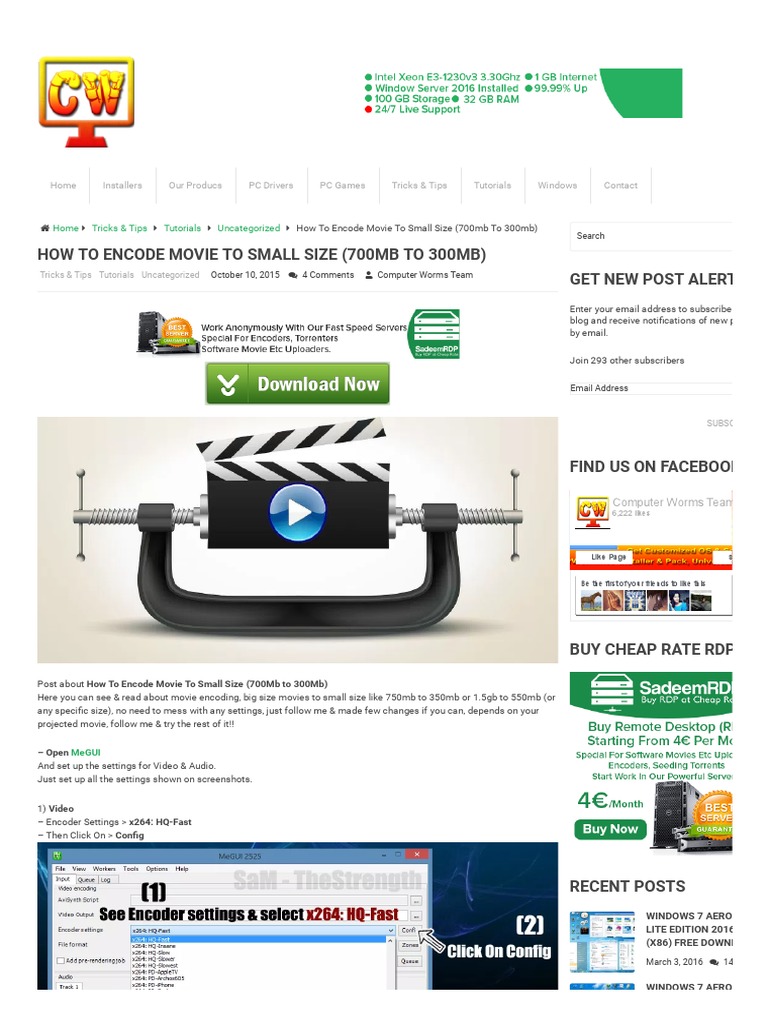 How To Encode Movie To Small Size 700mb To 300mb | PDF