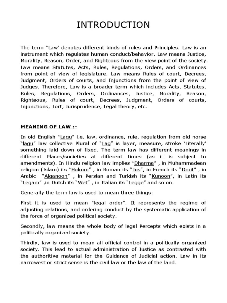 Legislation As A Source of Law ASSIGNMENT | PDF