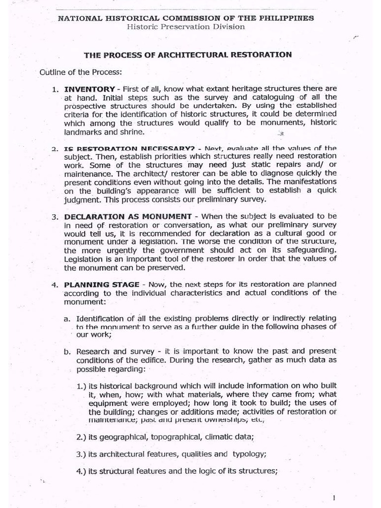 The Process of Architectural Restoration PDF | PDF