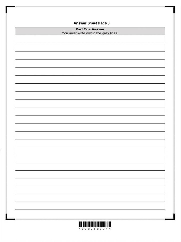 Answer Sheet Writing | PDF