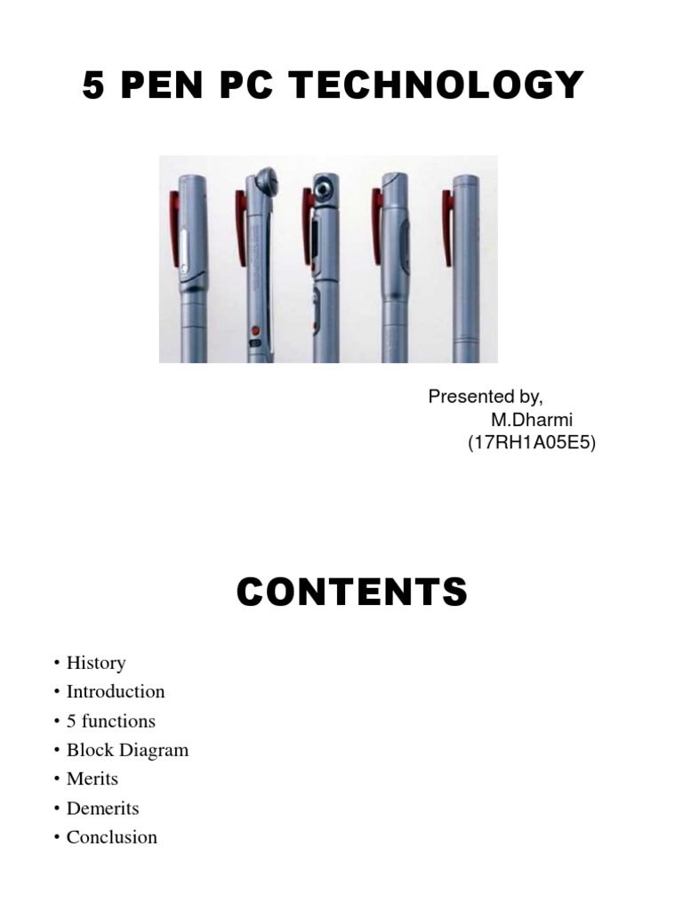 Overview of 5 Pen PC Technology | PDF