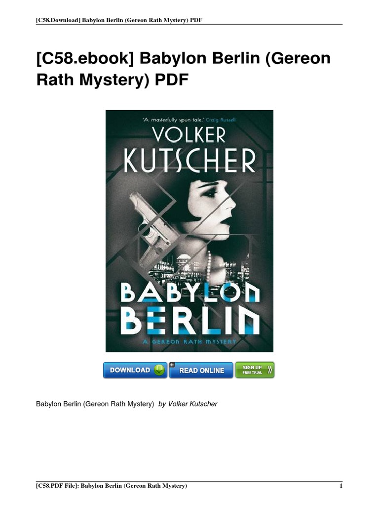Babylon Berlin Gereon Rath Mystery | PDF