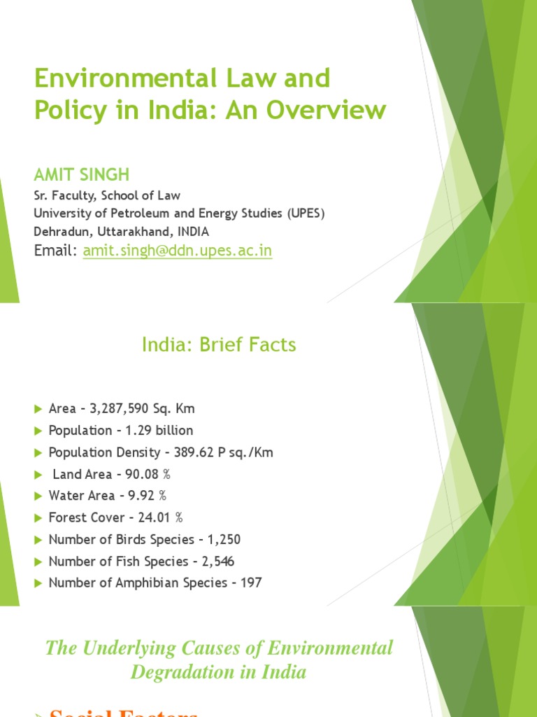 Overview of Environmental Policy in India | PDF
