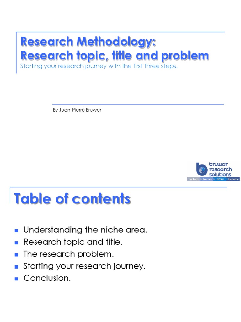 Research Topic Title and Problem PDF | PDF