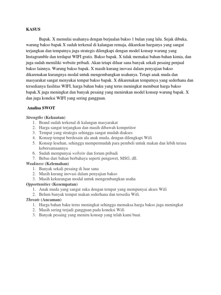 Kasus SWOT MPK | PDF