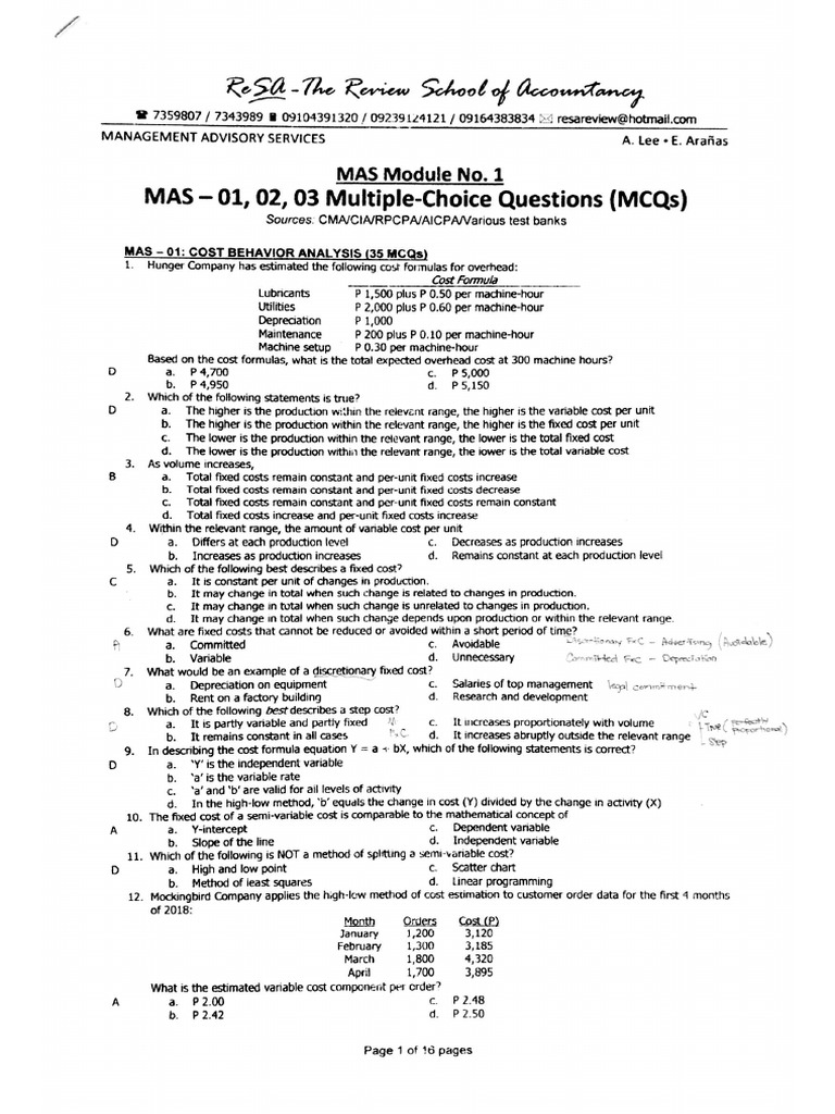 MAS Module 01 | PDF