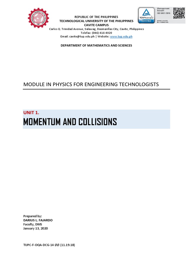 2 PhET-Unit 1-MOMENTUM AND COLLISIONS | PDF