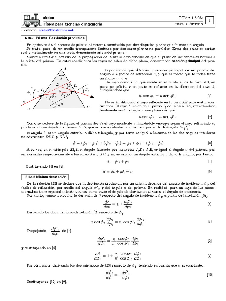 Teoría Prisma Óptico | PDF