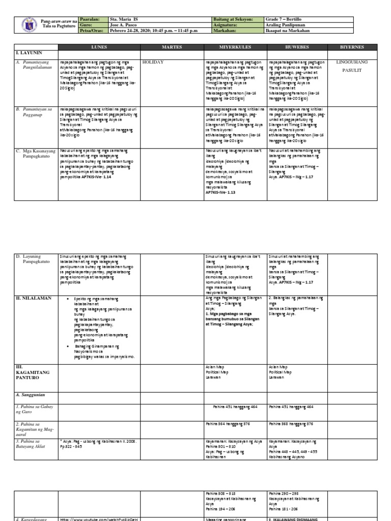 DLP AP 7 4th Quarter Week 5&6 FEB 24-28 | PDF