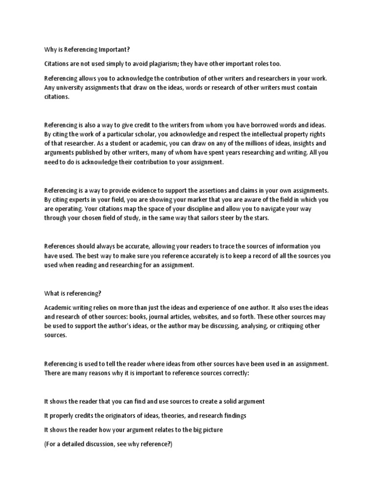 Why Is Referencing Important | PDF