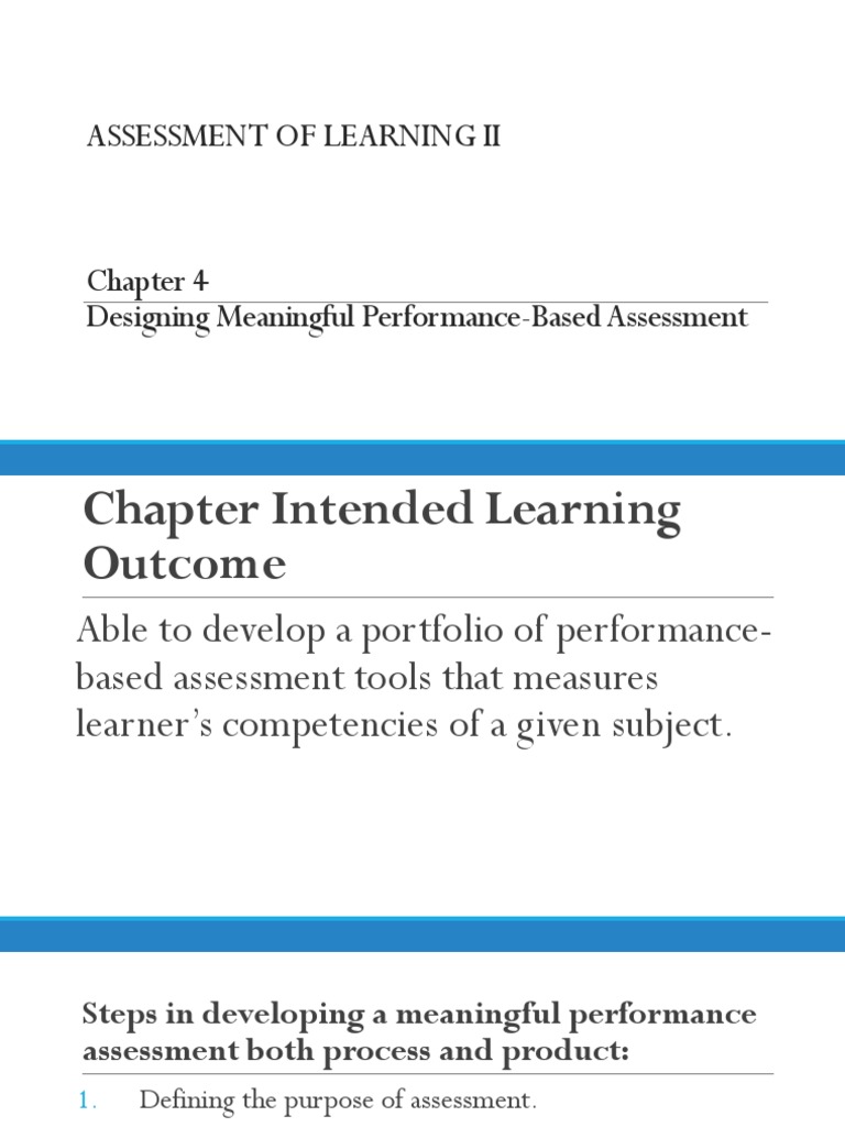 Chapter 4 Designing Meaningful Performance-Based Assessment | PDF ...