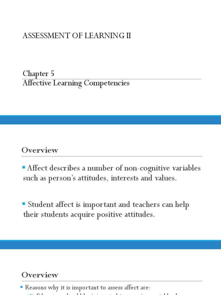 Chapter 5 Affective Learning Competencies | PDF