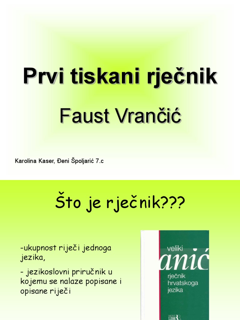 Prvi Tiskani Rjecnik Faust-Vrancic | PDF