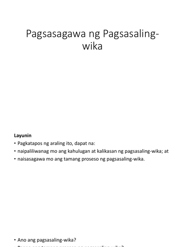 Pagsasagawa NG Pagsasaling-Wika | PDF